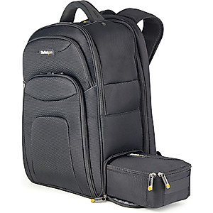 StarTech.com Unisex Backpack Ergonomic Computer Bag with Removable Accessory Case-Laptop/Tablet Pockets-Nylon, Black, 17.3" Professional IT Tech Work/Travel/Commute (NTBKBAG173)