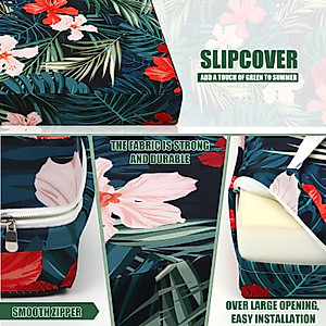 SmoothNovelty Hawaiian Outdoor Patio Bench Cushion Cover, No Insert, Palms Cushion Cover Replacement with Zipper Waterproof Loveseat Cushion Covers for Swing Sofa Chair Furniture(42 x 18 x 3 Inch)