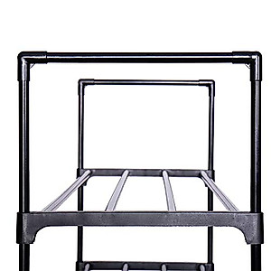 Function Home 4 Tier Free Standing Shoe Rack, Space Saving Shoes Storage Stand, Shoe Organizer Shelf for Bedroom, Entryway and Hallway in Black