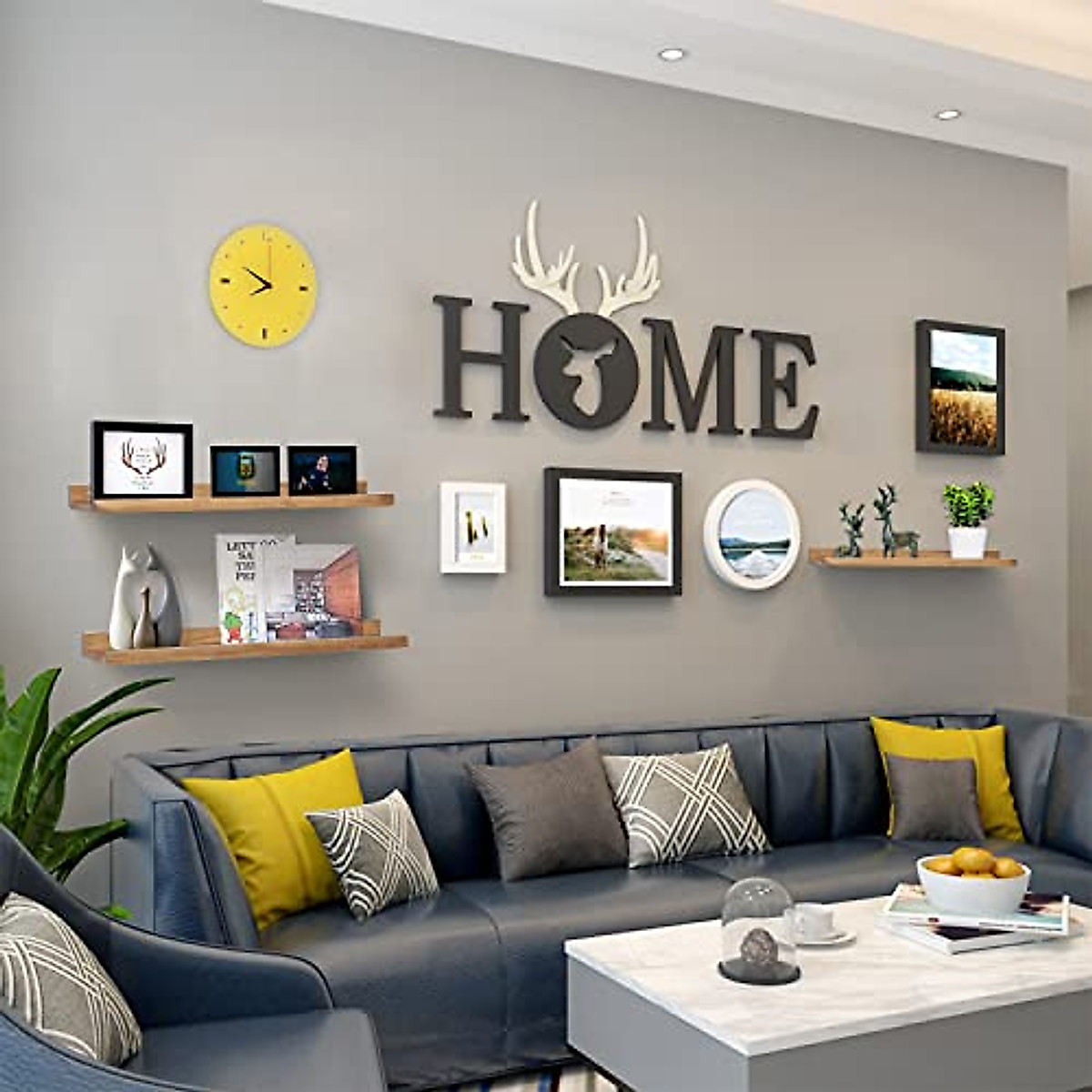 AZSKY Rustic Floating Shelves Wood Wall Shelf Light Walnut 24 Inch Narrow Wooden Photo Picture Ledge Display Wall Shelves with Lip a Set of 3 Wall Mount Shelves for Decor and Storage