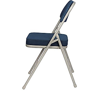 OEF Furnishings 2 Pack Fabric Upholstered 2" Cushion Folding Chair, Blue
