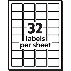 Avery Durable White Cover up ID Labels for Laser Printers, 1.25" x 1.75", Pack of 1600 (6576)