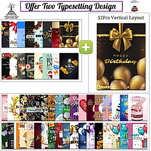 Happy Birthday Cards, 104 Birthday Card Bulk with Envelopes - Blank Inside, 5 x 7 inches Assorted Birthday Greeting Cards in Box