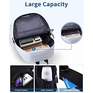 Seoky Rop Men Women Sling Bag Backpack Lightweight Water Resistant Chest Shoulder Crossbody Bags for Walking Travel Cycling Large White