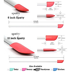 Spatty Daddy Crafting Spatula Set (6 and 12 Inch Red) Shark Tank Mom Made Scrapes Last Drop, Spreads Mixes Glue, Paint, Thoughtful Gifts for Women, Teen, Grandma, Stocking Stuffers for Christmas