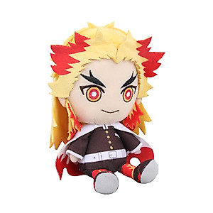 LINKOM Plush Doll Toy Anime Figure Kyoujurou/Uzui Tengen Stuffed Plushie Cute Toys Keychain Cosplay Props Halloween (Rengoku Kyoujurou, 18cm/7inch)