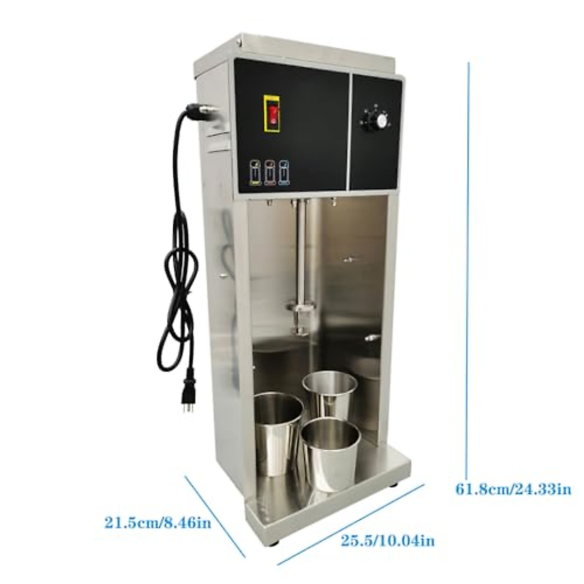PreAsion 110V Ice Cream Blender Maker Mixer Stir Machine Auto Swirl Ice Cream Shaker Blender Mixer Soft Ice Cream Blender Yogurt Blending Mixer Machine 3400r/min,3 Hand Cups