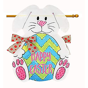 Spring Super Easter Bunny Eggs Garden Flag Welcome Home banner Double Sided Home decor Yard Garden Outdoor holiday Decorating 28" x 40"