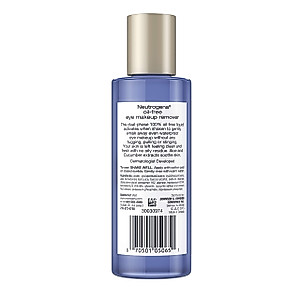 Neutrogena Oil-Free Liquid Eye Makeup Remover, Residue-Free, Non-Greasy, Gentle & Skin-Soothing Makeup Remover Solution with Aloe & Cucumber Extract for Waterproof Mascara, 5.5 fl. oz