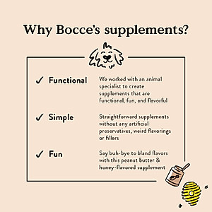 Bocce's Bakery Hip & Joint Supplement for Dogs, Daily Chews Made in The USA with Glucosamine, MSM, and Chondroitin, Supports Healthy Joints, Peanut Butter & Honey, 60 ct