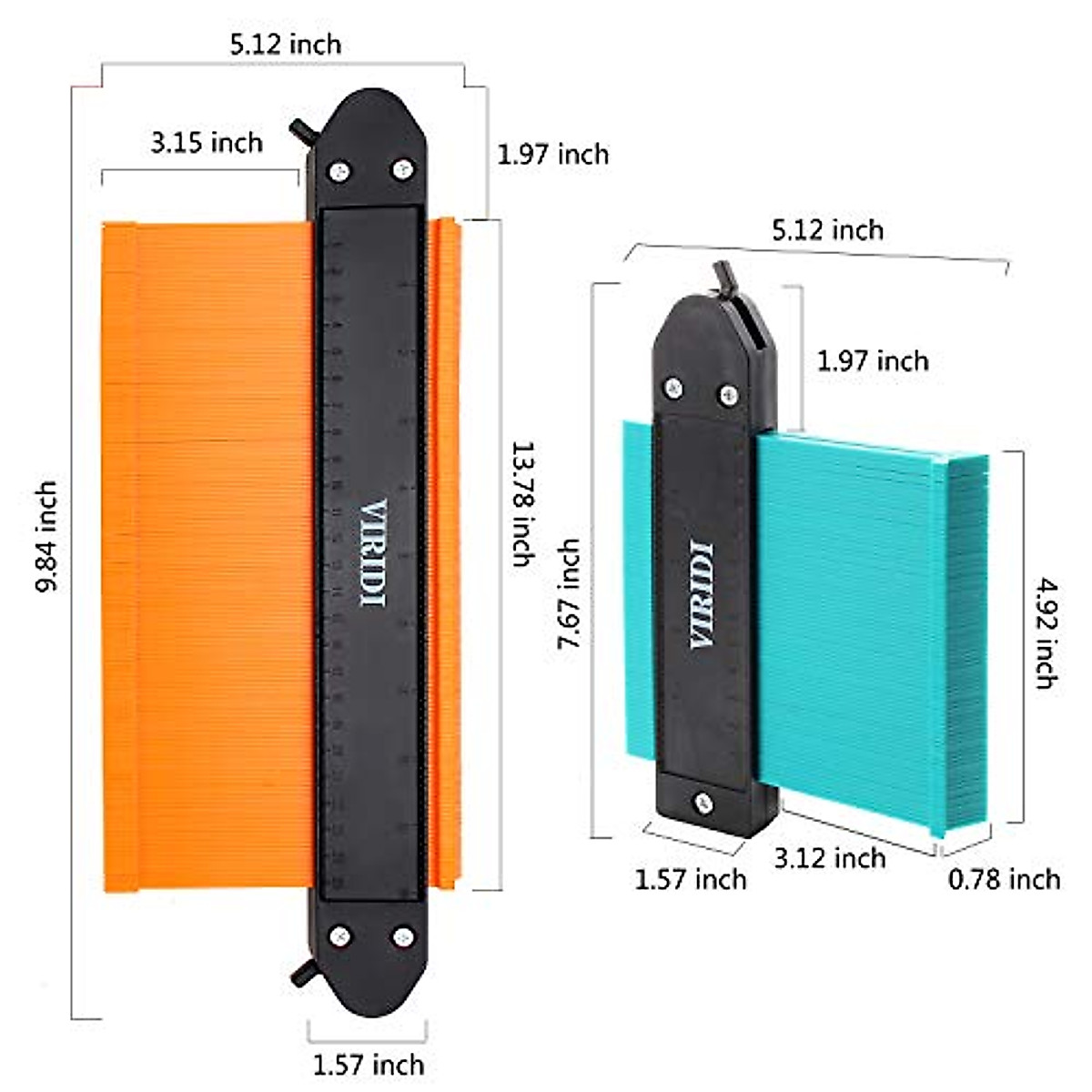 Contour Gauge with Lock, 2pcs 5&10 inch Profile Gauge Smart Measure Ruler Contour Duplicator Carpenter Tool for Vinyl Cutter Plank Install - Instant Template Instrument for Measuring and Cutting Wood