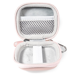 WGear Credit Card Reader Case for Square Contactless and Chip Reader, USB Cables and Small Accessories, Mesh Pocket, Secure Elastic Strap, Easy to go Carabiner (Rose Gold)