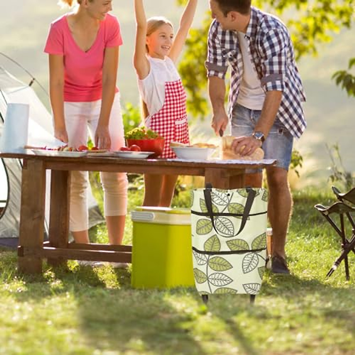 Cabilock Collapsible Trolley Bags Folding Shopping Bag with Wheels Foldable Shopping Cart Reusable Grocery Bags Shopping Trolley Bag on Wheels B