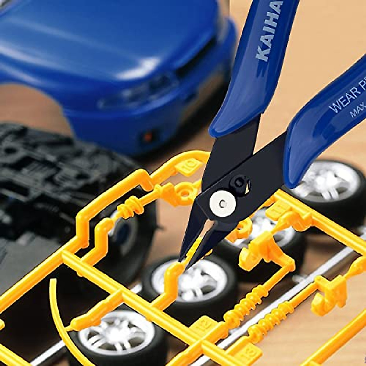 KAIHAOWIN Micro Wire Cutters with Spring, 5 Pack, 5 inch Precision Mini Flush Cutters Bulk, Nippers, Flush Cutting Pliers, Wire Snips, Small Side Cutters for Electronics Crafts Jewelry-Blue