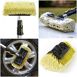 DOCA Car Wash Brush with Long Handle - Outdoor Broom for House, Deck, Patio - Soft Brush, Car Wash Brush (6+ Ft Reach)