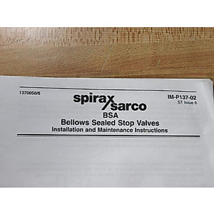 Spirax Sarco 1371582 Stem Bellows Set IM-P137-02
