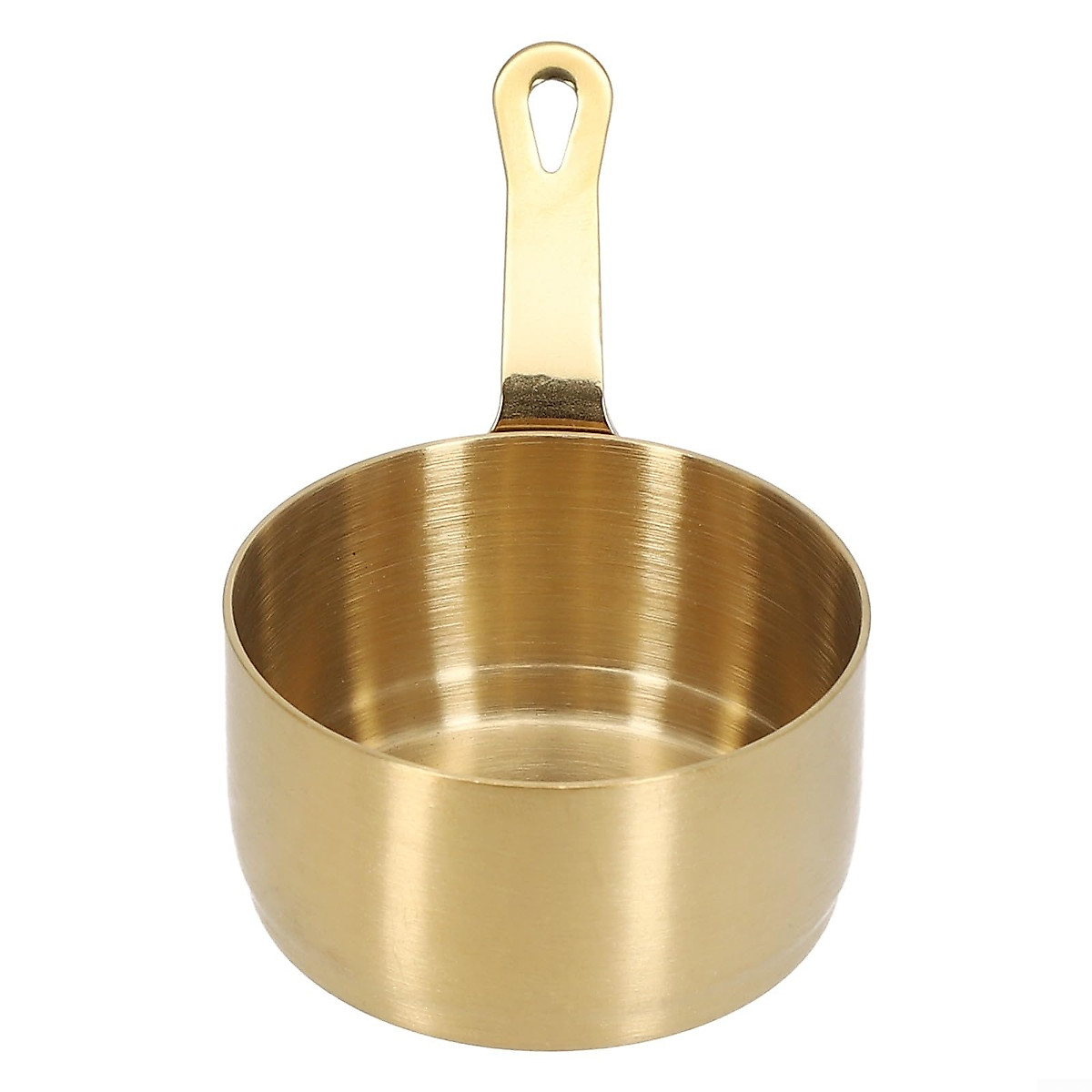 60/80/100ml Stainless Steel Sauce Pan, Cookware Collection Long handle, Mini Saucepan Milk Butter Melting Pot with hanging hole, Easy to Store(Gold 80ML)