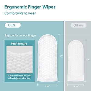 No Pawblems Natural Ear Wipes Finger for Dogs & Cats Comfy Finger Design | Clean Ear Wax, Debris & Dirt Gently | 50 Count Pack (Coconut Scent)