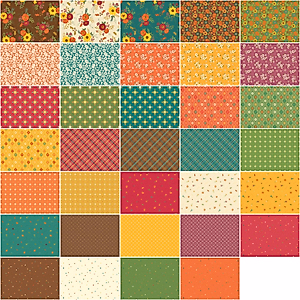 Heather Peterson Autumn Afternoon 5" Stacker 42 5-inch Squares Charm Pack Riley Blake 5-14870-42