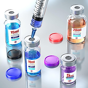 5ml Sterile Empty Vial,Sterile Glass Vials, with Self-Healing Injection Port and Flip Top Cap, Sterile Package 10PCS by ZHANXUBIO (5ml,10)