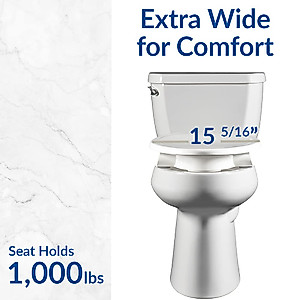 Bemis Assurance 3" Raised Toilet Seat with Clean Shield, Elongated, White