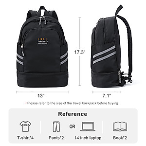 coofay Gym Backpack For Women Waterproof Backpack With Shoe Compartment Lightweight Travel Backpack Black Sports Backpack Large Gym Bag