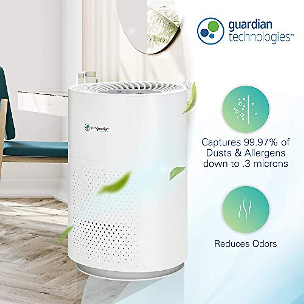 Germ Guardian True HEPA Filter Air Purifier with FLT4200 Genuine True HEPA Air Purifier Replacement Filter L for GermGuardian AC4200W
