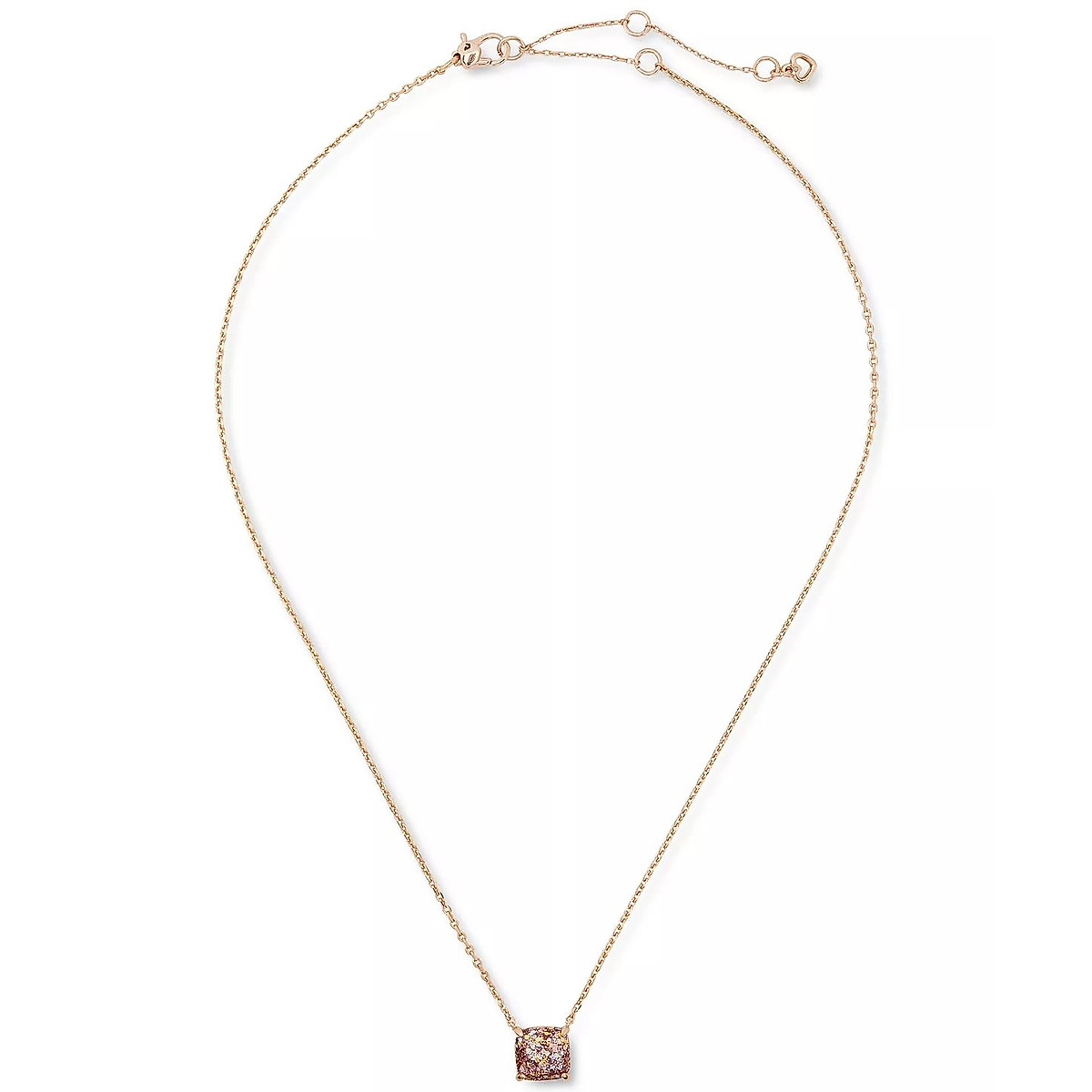 kate spade new york Mini Small Square Pendant, Rose Gold Glitter, One Size