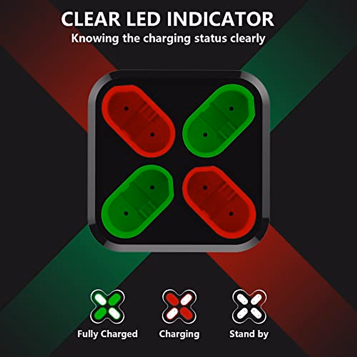 4 x 1600mAH Rechargeable Battery Packs for Xbox One Controller Battery Packs with Charger Dock USB Charger Station for Xbox Series X|S, Xbox One S/One X/One Elite (Size 2)