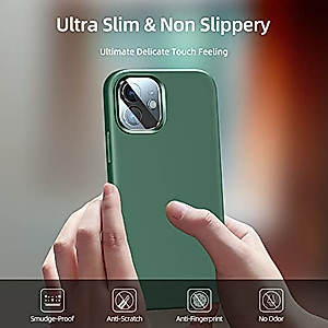 JTWIE [5 in 1 Compatible with iPhone 12 Mini Case,Shockproof Silicone Case with [2 Screen Protectors and 2 Camera Protectors] for iPhone 12 Mini 5.4 Inch Green……