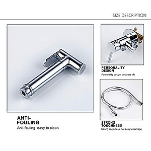 MINJING Wall Mounted Bidet Sprayer, Handheld Hot and Cold Water Bathroom Bidet Faucet Toilet Sprayers for Shower,Black