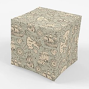 Stesha Party Nautical Wrapping Paper - Ocean Sea Map Gift Wrap - 30 x 20 Inch (3 Sheets)