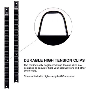 CASOMAN 4 pcs Screwdriver Organizer and Wrench Organizer, Hand Tool Holder, Plastic Rail Wrench Hanger with Clips