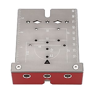 Stainless Steel Cup Style Concealed Hinge Jig with Clamp,35mm Drilling Guide Hole Punch Locator Kit for Cabinet Door Hinges Inset Improve Mounting Efficiency (L)