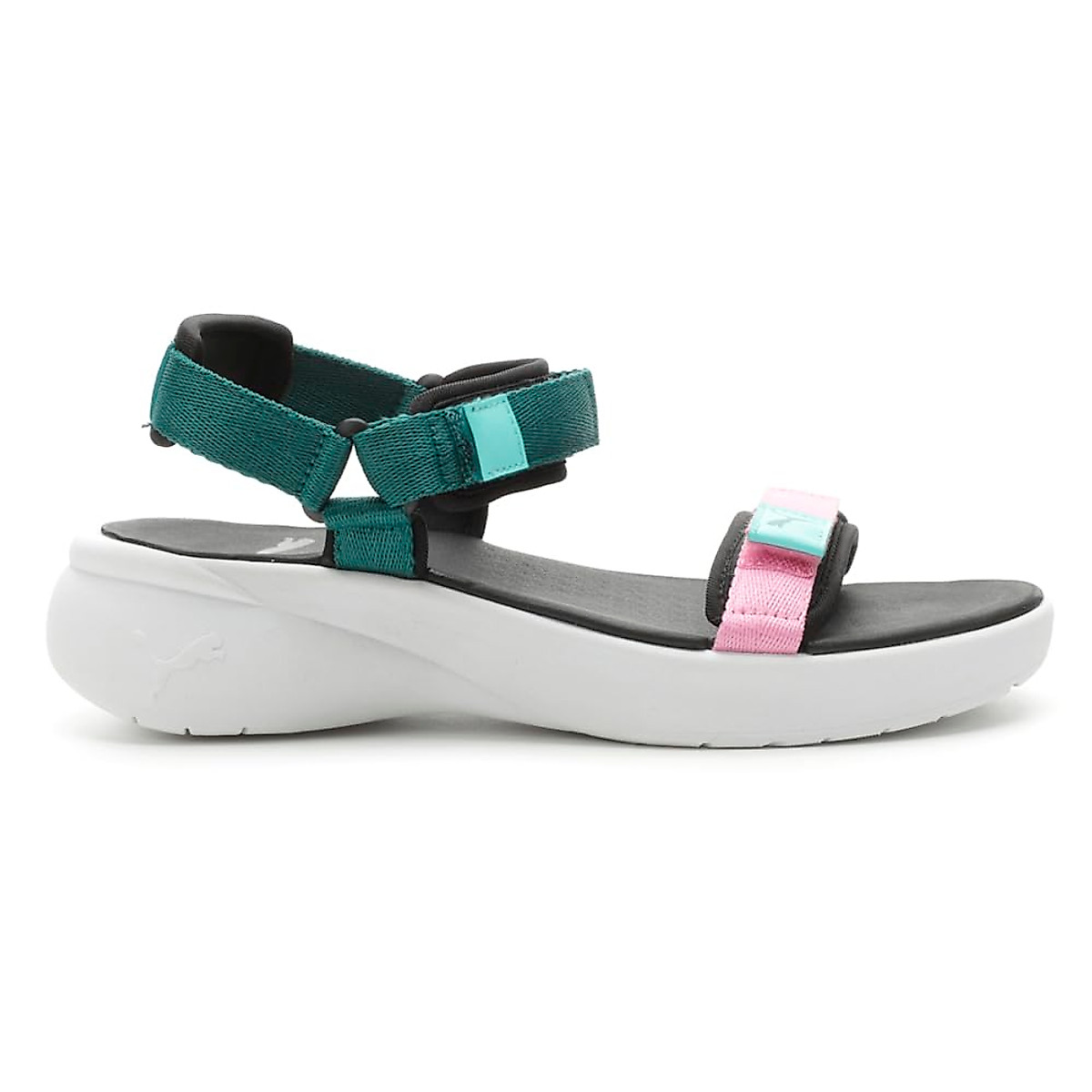PUMA Sportie Sandal Vola Green Lagoon/Pink Mist/Puma Black/Electric Peppermint 7 B (M)