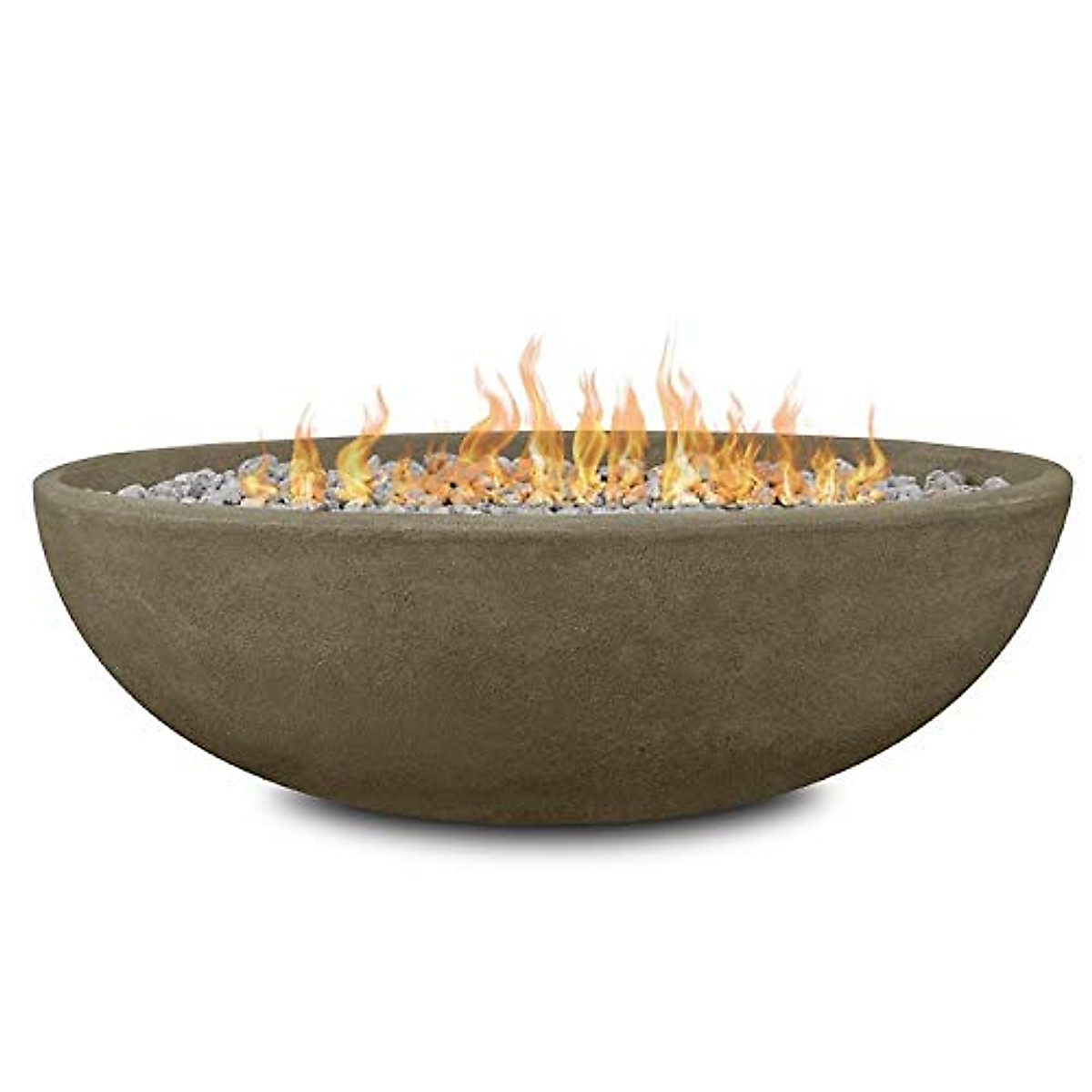 Riverside Oval Propane Fire Bowl in Glacier Gray by Real Flame