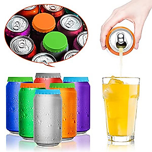 YGAOHF 8 Pack Silicone Soda Can Lids to Keep Carbonation - Reusable Soda Can Covers Lids, Keep Drinks Fresh, Fits Standard Soda/Beverage Cans (Assorted)