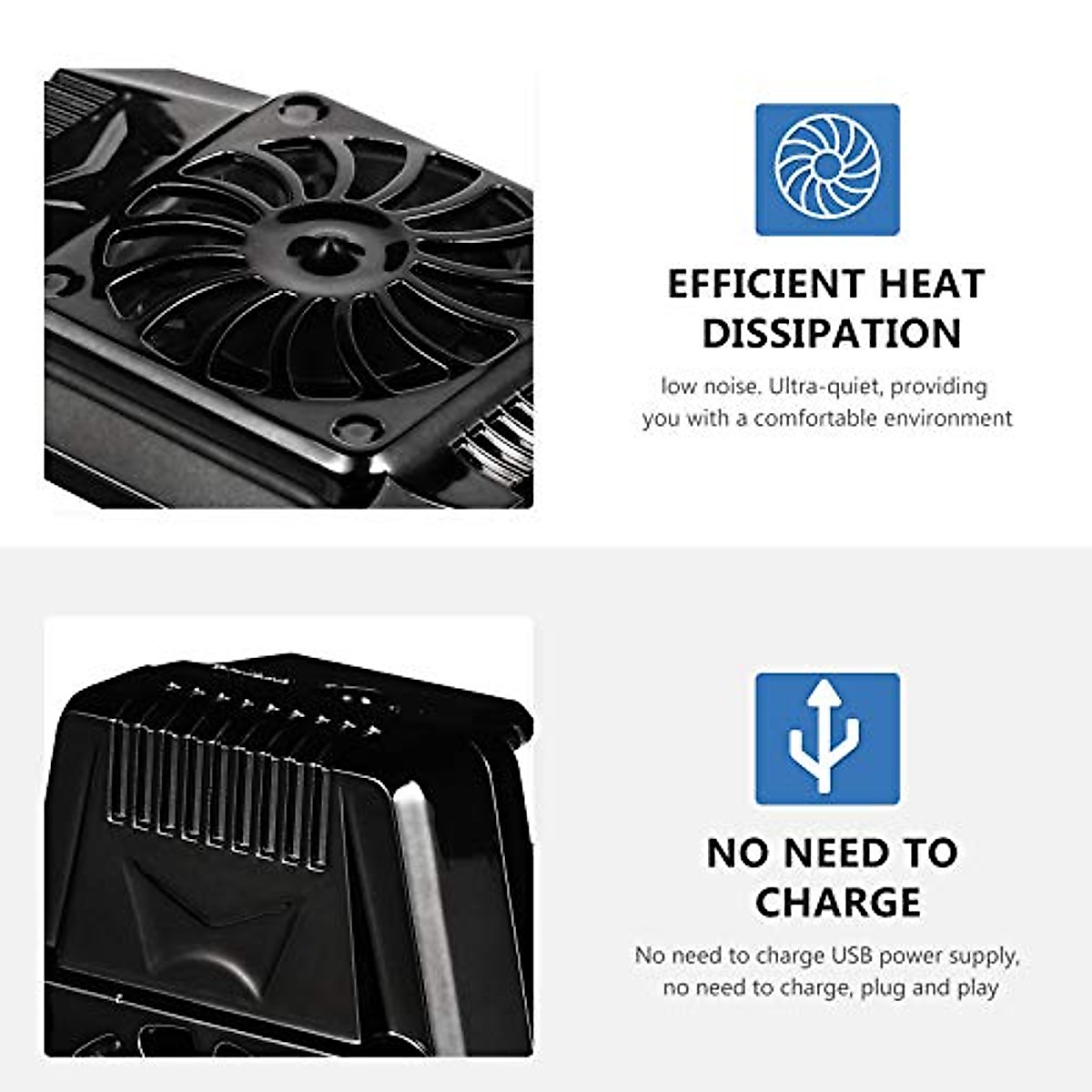Mikikit 3pcs Single Streaming Live Radiator: Fan Cellphone Cell Mobile Cooler Phone Cooling Games Silent Semiconductor Universal Gaming Tablet for Radiator Rechargeable Play