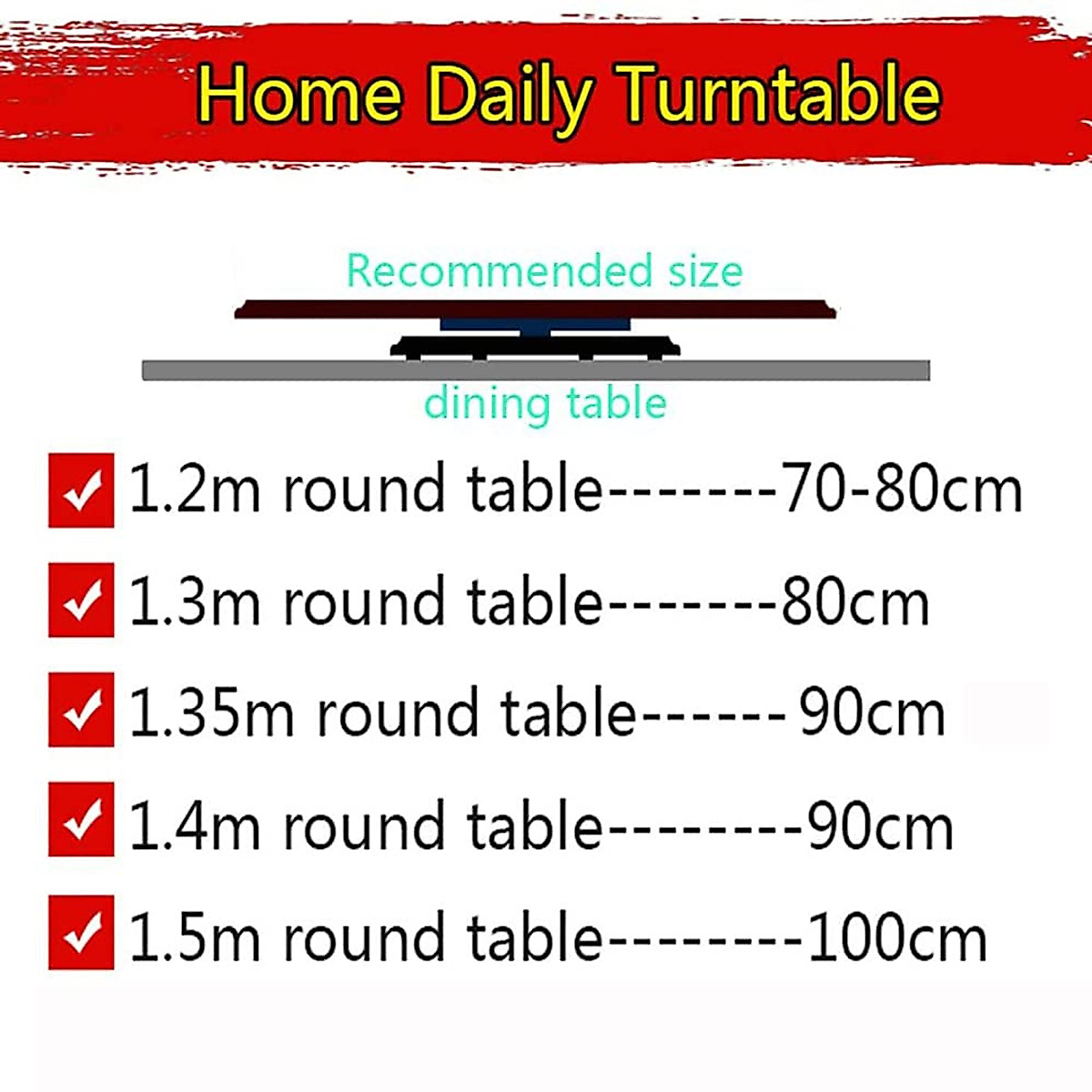 YCMY 28" Clear Glass Lazy Susan Turntable Round Tabletop Rotating Serving Tray Kitchen Dining Table Turntable Heavy Duty Large Serving Plate Thick: 10mm.