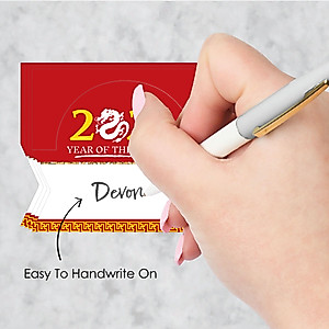 Big Dot of Happiness Chinese New Year - 2024 Year of the Dragon Tent Buffet Card - Table Setting Name Place Cards - Set of 24