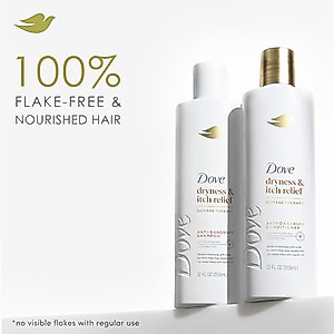 Dove Damage Therapy Derma Shampoo Dryness + Itch Pack of 6 for Flaky Scalp with Pyrithione Zinc and Coconut Oil 12 Fl Oz