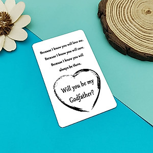 Fathers Day Jewelry Godfather Gift from Godchild Will You Be My Godfather Engraved Wallet Card Gift Baptism Gift New Uncle Gift Godfather Proposal Gifts Baptism Christmas Baby Shower Christening Gift