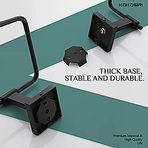 KOKOSIRI Robe Hooks Bathroom Towel Hook 2 Pack Bath Towel Rings Hand Towel Holder Matte Black B1013BK-P2+B3007BK