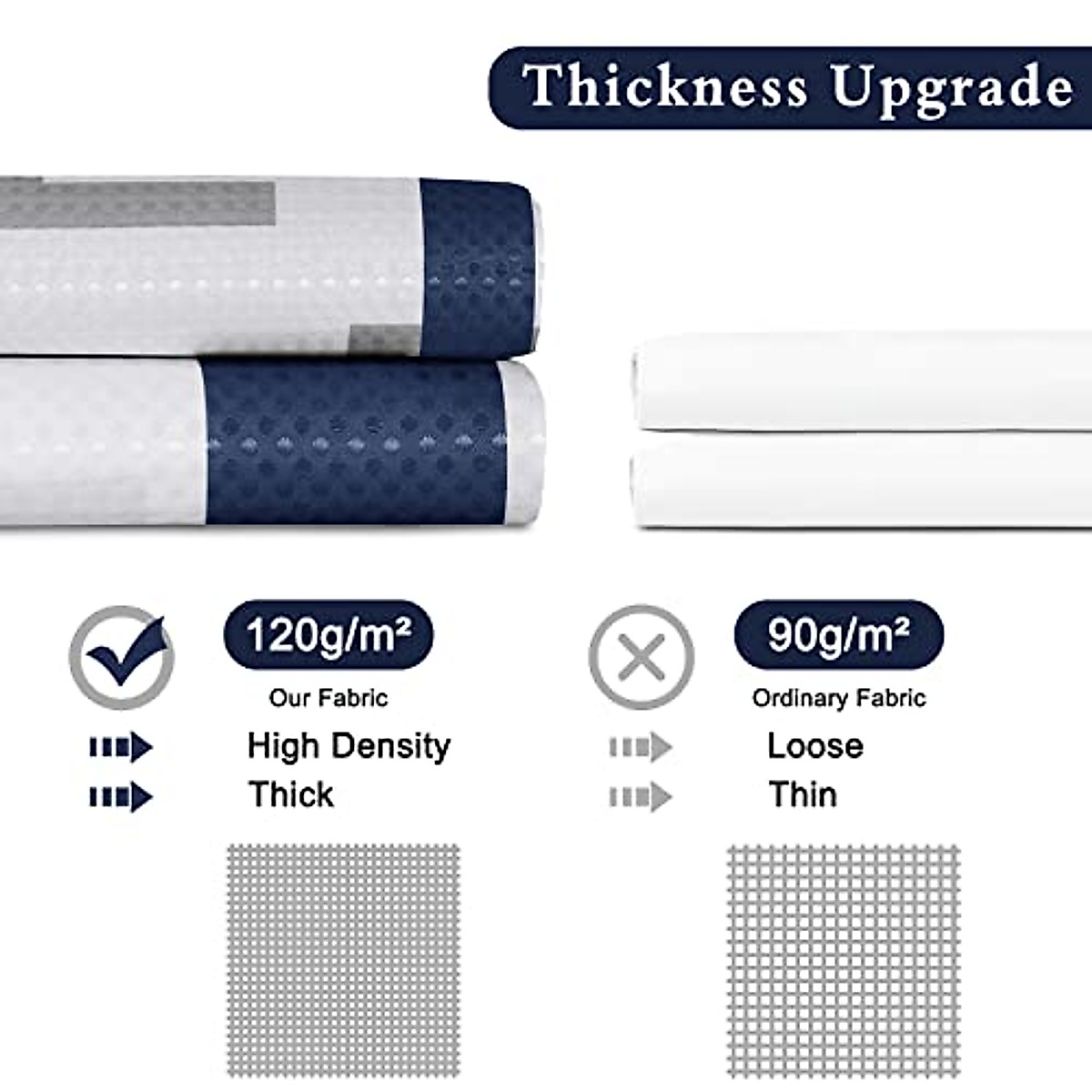 Naturoom Modern Geometric Shower Curtain Blue, Water Repellent, Polyester Bath Curtain for Bathroom, Textured Fabric Curtain Set with 12 Hooks, Machine Washable, 72 x 72 inch