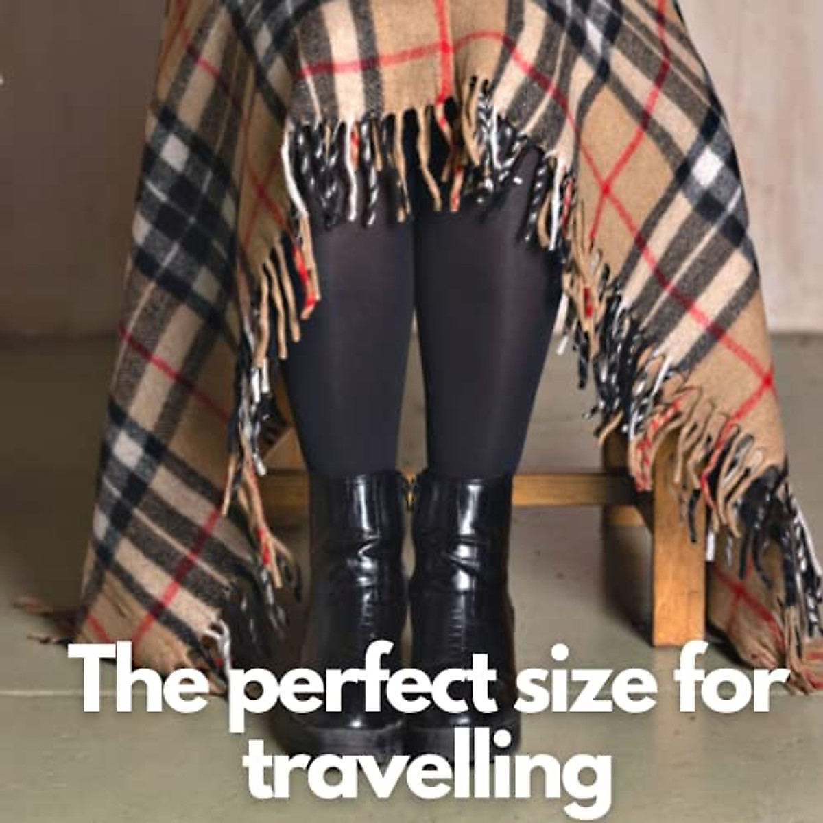 The Scotland Kilt Company Border Tweeds Knee Travel Rug Blanket Wool Tartan - Camel Thomson