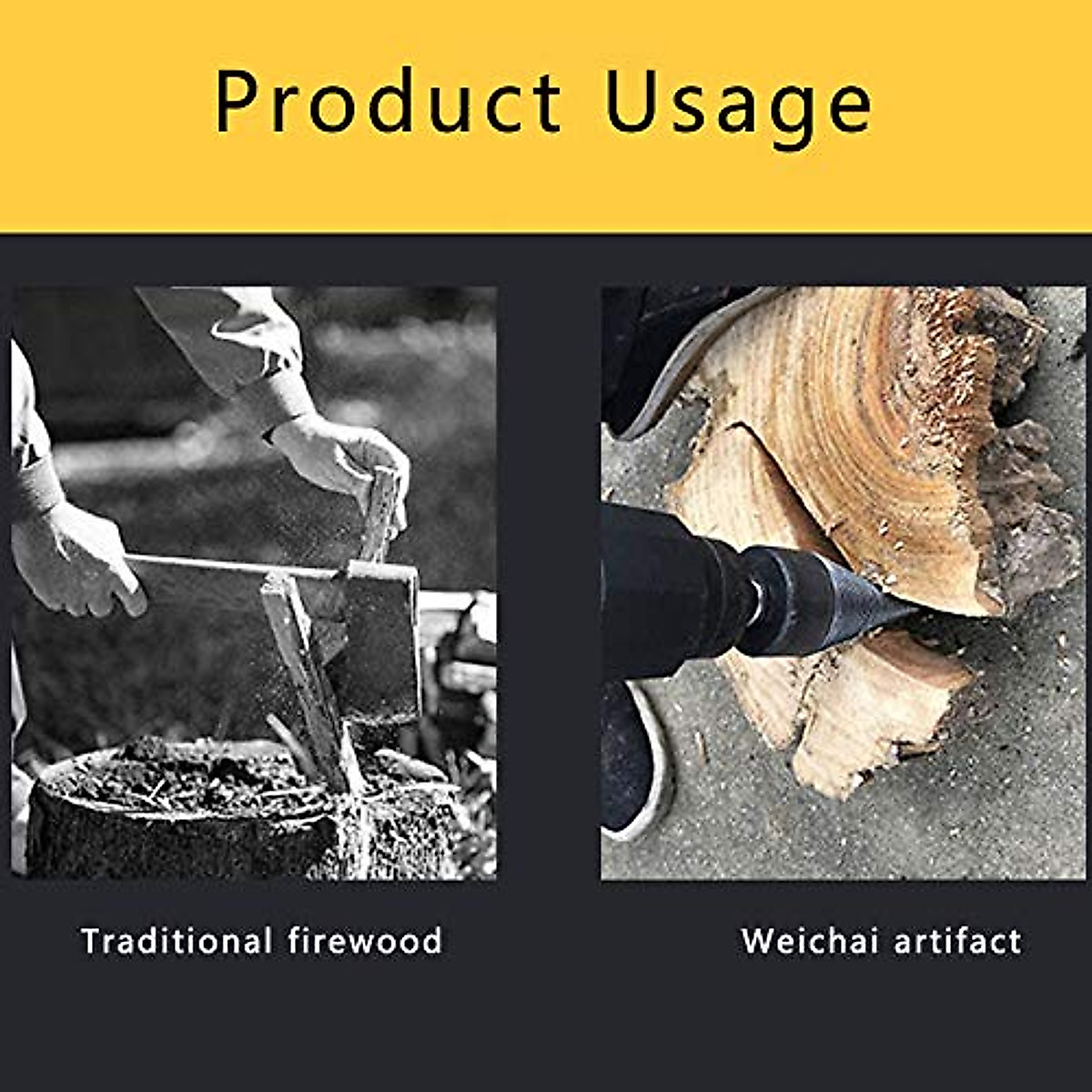 BELUPAID Heavy-duty Drill Bits High-carbon Steel Firewood Splitter Fast Wood Splitting Auger Drill Bits Tools