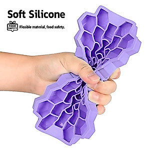 Upgrade Ice Cube Trays, 2 Pack Silicone Flexible Ice Cube Trays with Lid, 76 Cubes Ice Trays for Chilled Drinks, Whiskey & Cocktails, Stackable Flexible Safe Ice Cube Trays