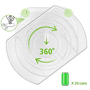 LOMILD 16.5'' Rectangular Lazy Susan for Refrigerator, Slide and 360° Rotate Turntable Organizer for Fridge, Cabinet, Dining Table, Countertop & Kitchen, 1 Pack