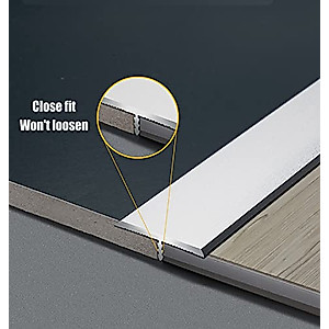Transition Strip T-Mold Threshold Transition Strip,Vinyl Floor to Laminate Edge Trim,for Tile and Wood Joint Cover,Smooth Transitions(Color:Gray)