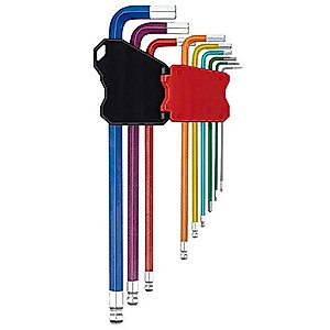 Lichamp 18-Piece Long Allen Wrenches Sets, Metric and Standard Allen Key Set Hex Key with Ball End, SAE 1/16 to 3/8 inch, Metric 1.5 to 10 mm